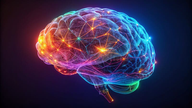 Dynamic AIPowered Human Brain Wireframe Conceptual Animation for ...