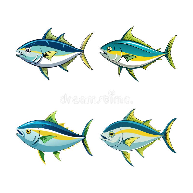 Dynamic Almaco Jack Colorful Artwork Creation Stock Vector ...