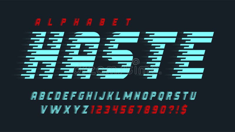 Dynamic Alphabet Design, Letters and Numbers. Stock Vector ...