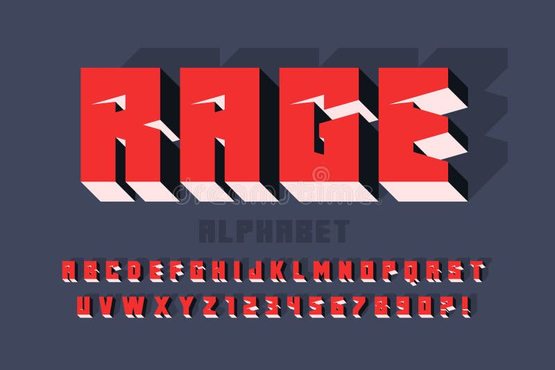 Dynamic Alphabet Design, Typeface, Letters and Numbers. Stock ...