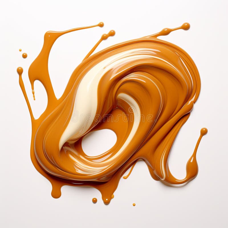 Dynamic Amber Liquid Splash Isolated on White Background Capturing ...