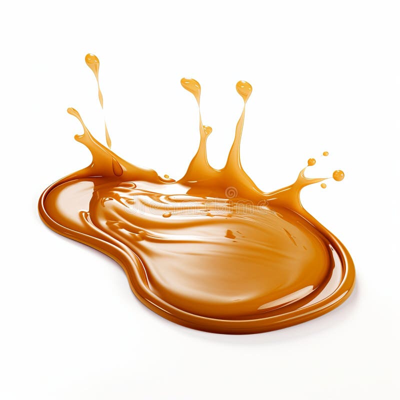 Dynamic Amber Liquid Splash Isolated on White Background Capturing ...