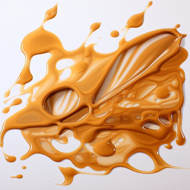 Dynamic Amber Liquid Splash Isolated on White Background Capturing ...