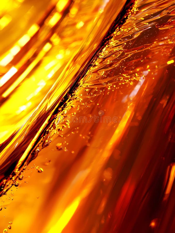 Dynamic Amber Liquid Texture with Bubbles. Stock Image - Image of amber ...