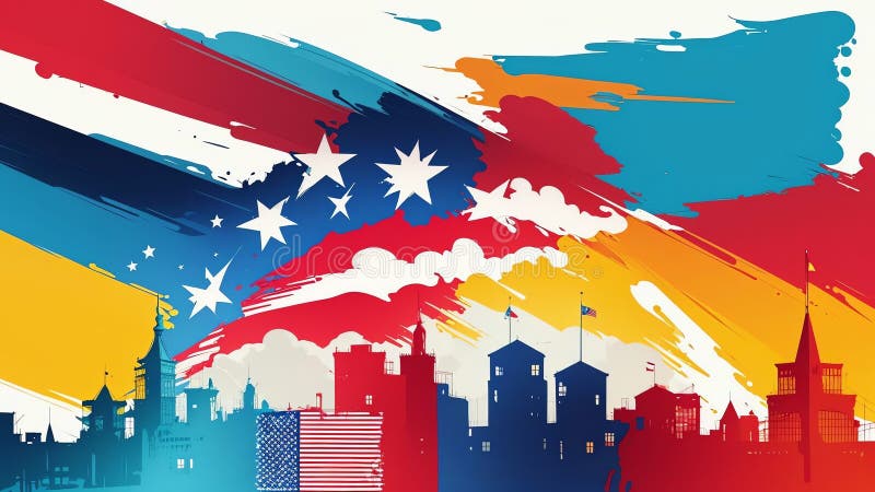 Dynamic American Flag Illustration for Independence Day.AI Generated ...