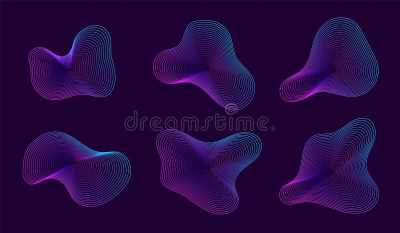 Dynamic Amorphous Shapes, Abstract Fluid Forms with Gradient, Liquid ...