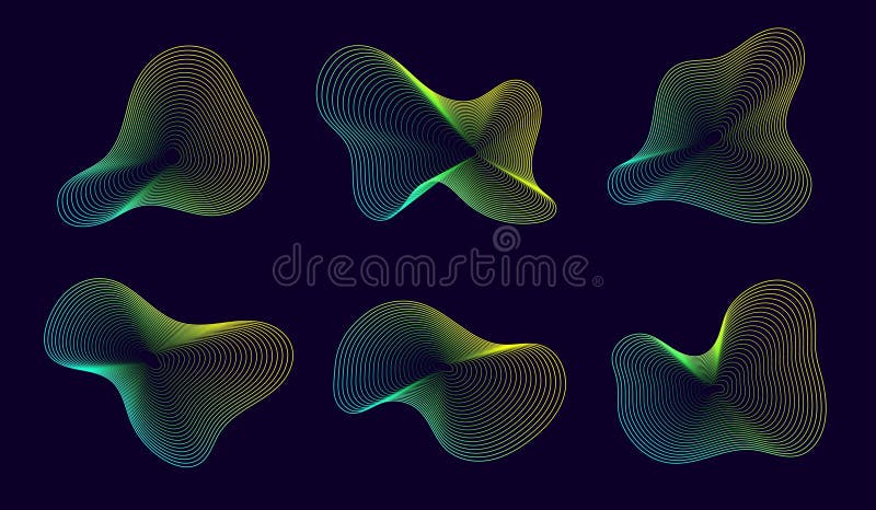 Dynamic Amorphous Shapes, Abstract Fluid Forms with Gradient, Liquid ...