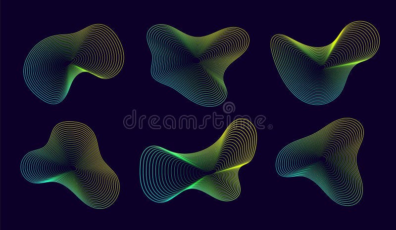 Dynamic Amorphous Shapes, Abstract Fluid Forms with Gradient, Liquid ...