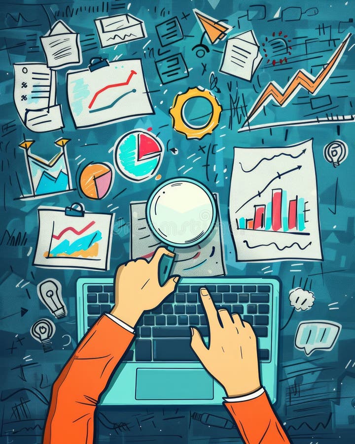 Dynamic Analysis Illustrative Infographic Featuring Business Graphs ...