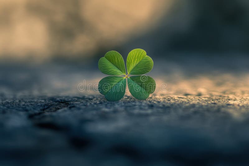 A Dynamic Angle View of a Clover Leaf Lying Elegantly on a Textured ...