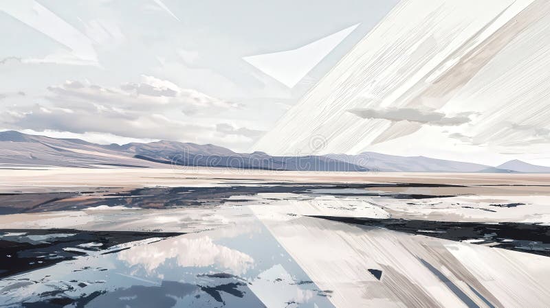 Dynamic Angles Create Contrast in Serene Landscape Deserted Plains ...