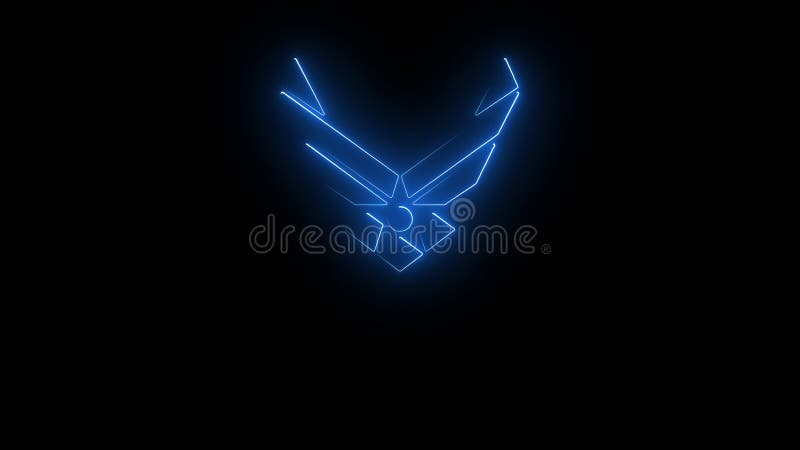 Dynamic Animated Air Force Text Logo with Neon Effect Stock Footage ...