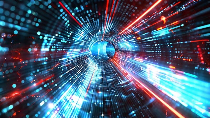 Dynamic Animated Background with Bright Rays Converging Towards a ...