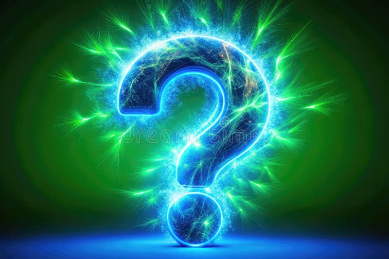 Dynamic Animated Electric Question Mark on Vibrant Green Screen ...