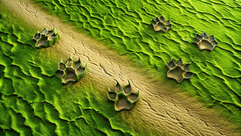 Dynamic Animated Loop of Animal Paw Prints in Various Environments ...