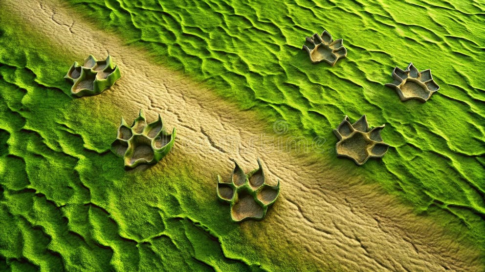 Dynamic Animated Loop of Animal Paw Prints in Various Environments ...