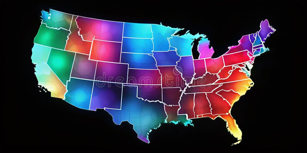 Dynamic Animated Map of the Lower 48 US States Stunning 4K Visual for ...
