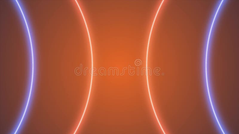 Glowing Neon Curves on Orange Abstract Background Animation Stock Footage - Video of animation ...