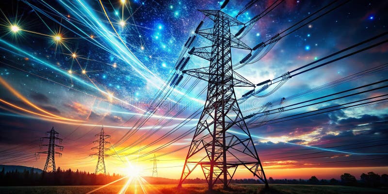 Dynamic Animation of a Futuristic Transmission Tower Visualizing ...
