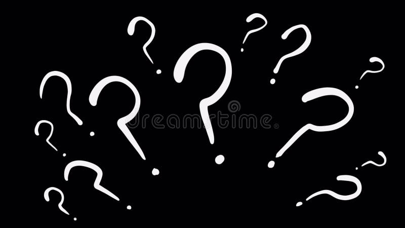 Dynamic Animation of Question Marks on a Black Background. Stock Video ...