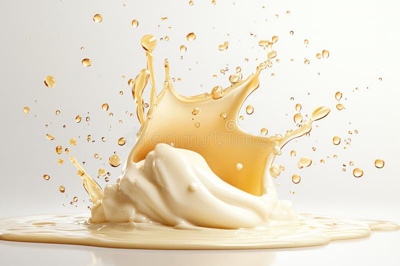 Creamy Mayonnaise Splash in Motion, Condiment Splatter on White ...