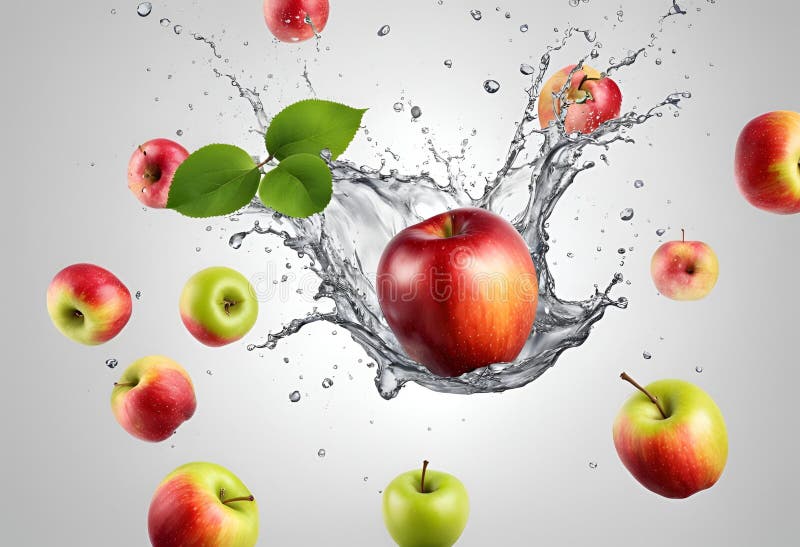 Apple splash vector stock vector. Illustration of orange - 119991817