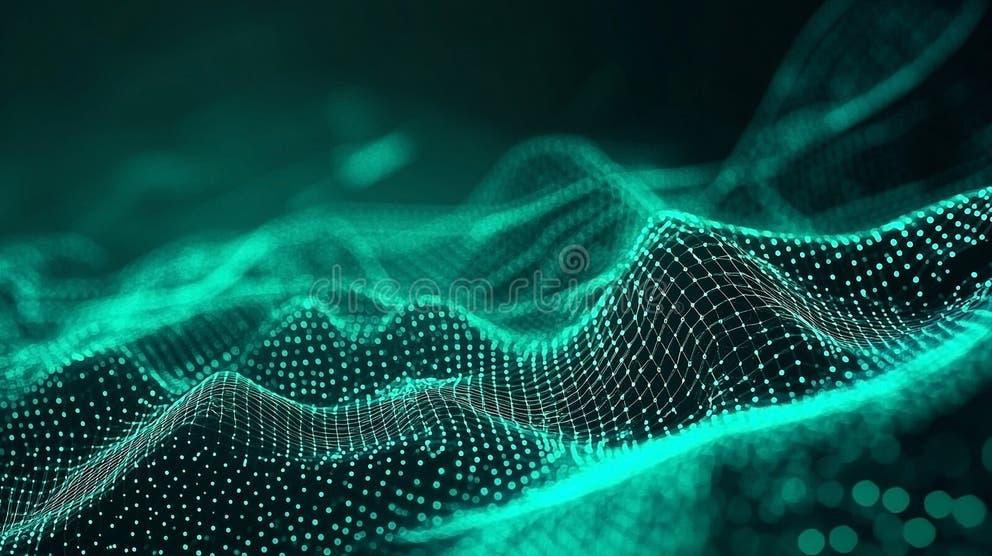 Dynamic Aqua Network Structure with Interconnected Points Abstract Design Stock Image - Image of ...