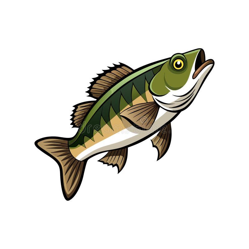Dynamic Wrackdrop Bass Fish Aquatic Art Stock Image - Illustration of ...