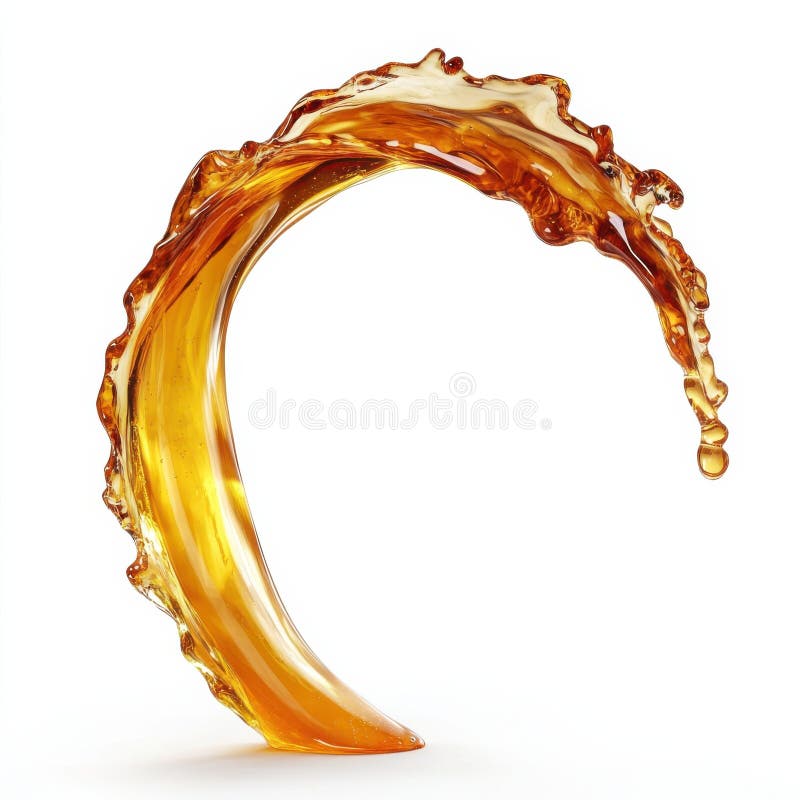 Dynamic Arc of Honey or Soda Creating Vibrant Splash Effect Stock ...