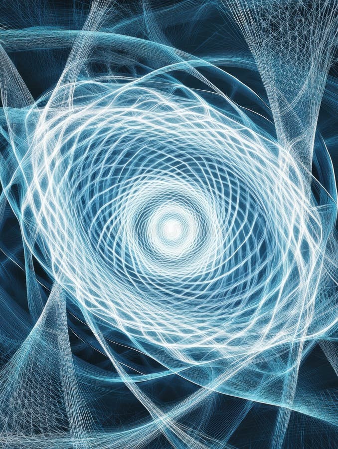 A Dynamic Arrangement of Blue and White Lines Converges, Forming a ...