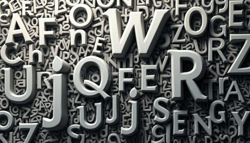 Dynamic Arrangement of 3D Letters Stock Photo - Image of artistic ...