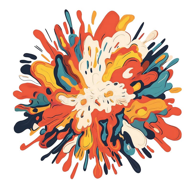 Colorful Abstract Explosion of Paint Splashes Creating a Vibrant ...