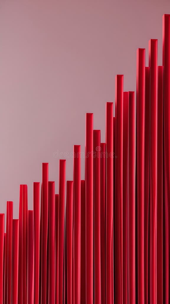 Dynamic Arrangement of Vertical Dashes in True Red Creating a Striking ...