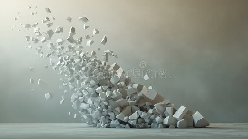 A Dynamic Arrangement of White, Three-dimensional Geometric Shapes ...
