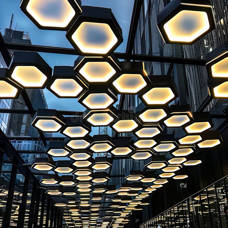 A Dynamic Array of Backlit Octagons Creating a Pulsating Rhythm ...