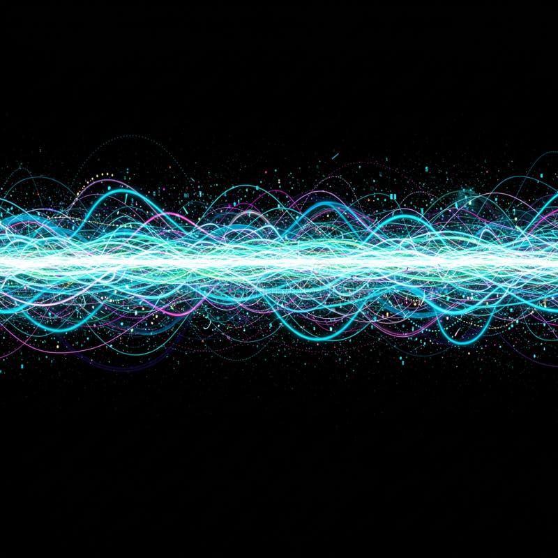 A Dynamic Array of Bright, Wavy Lines in Electric Blue and Purple Hues ...