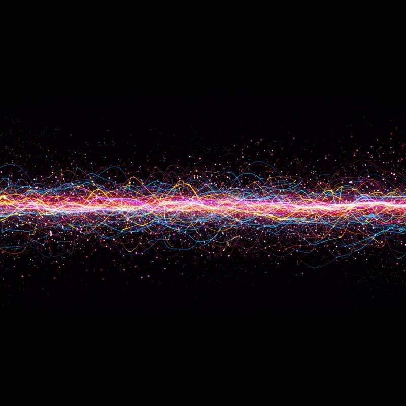 Dynamic Array of Colorful, Intertwining Light Trails on a Black ...