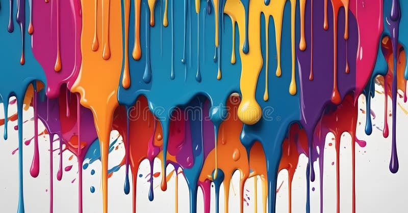 Colorful Paint Drip Dynamics Stock Photo - Image of liquid, colors ...