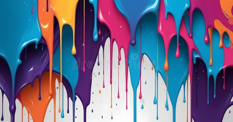 Colorful Paint Drip Dynamics Stock Image - Image of bold, generated ...