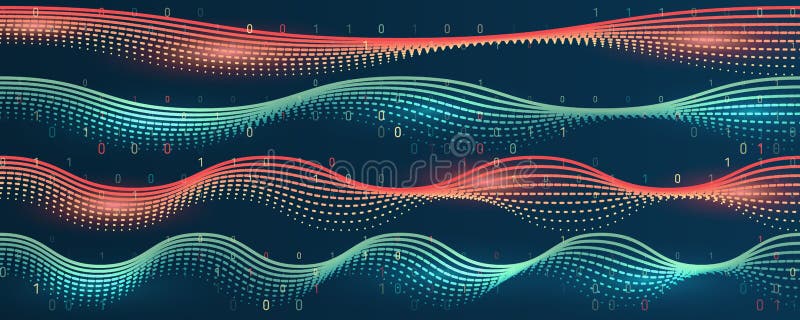 A Dynamic Array Of Information Consisting Of Multi Colored Lines And Waves Data Sorting Process