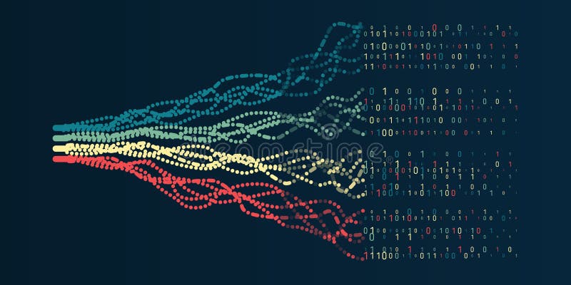 A Dynamic Array Of Information Consisting Of Multi Colored Lines And Waves Data Sorting Process