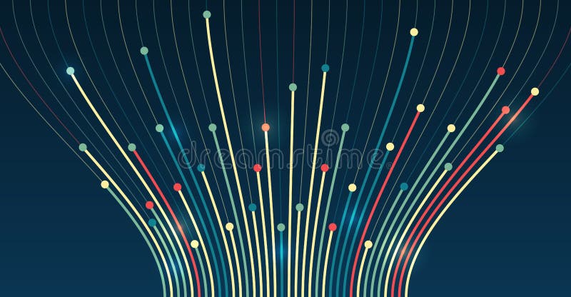 A Dynamic Array Of Information Consisting Of Multi Colored Lines And Waves Data Sorting Process