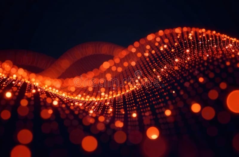 A Dynamic Array of Luminous Orange Particles Form Soft, Undulating ...