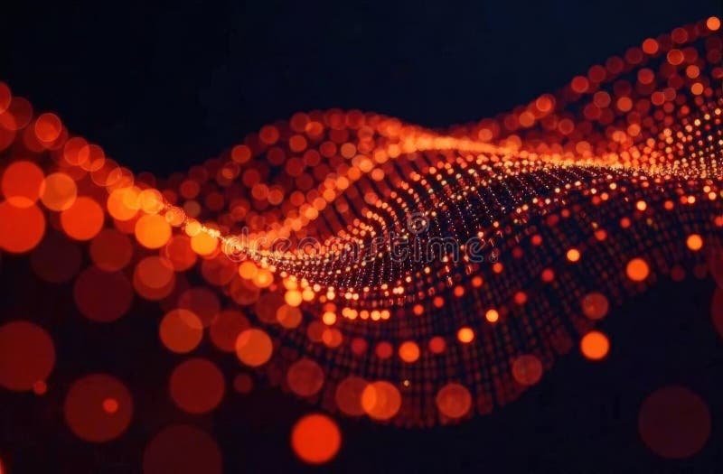 A Dynamic Array of Luminous Orange Particles Form Soft, Undulating ...