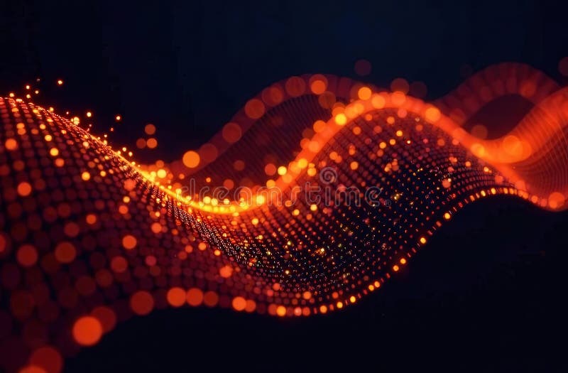 A Dynamic Array of Luminous Orange Particles Form Soft, Undulating ...