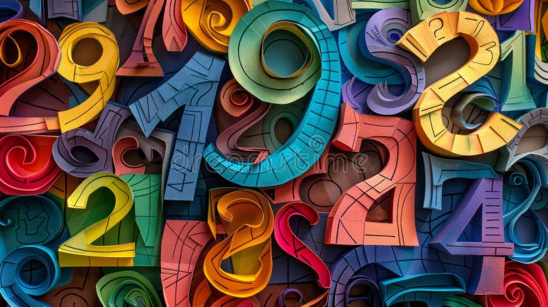 Colorful Paper Numbers in Artistic Composition Stock Photo - Image of ...