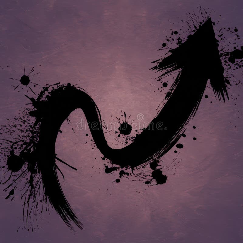 Dynamic Arrow Illustration with Splashes, Conveying Growth and Progress ...