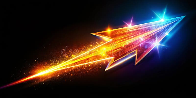 Dynamic Arrow of Light and Speed Abstract Design for Success and ...