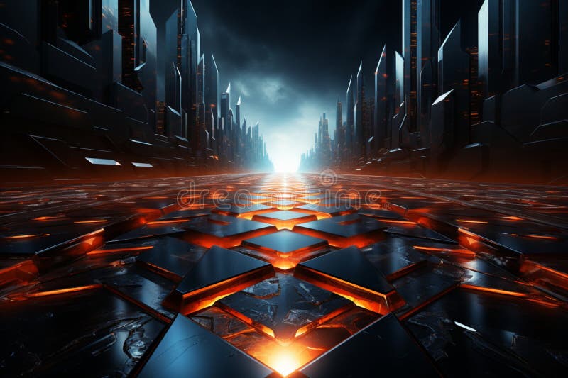 Dynamic Arrow Pathways Hi Tech Background with Abstract Direction and ...