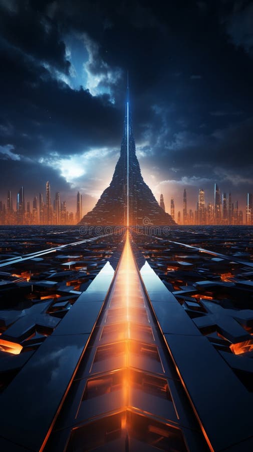 Dynamic Arrow Pathways Hi Tech Background with Abstract Direction and ...